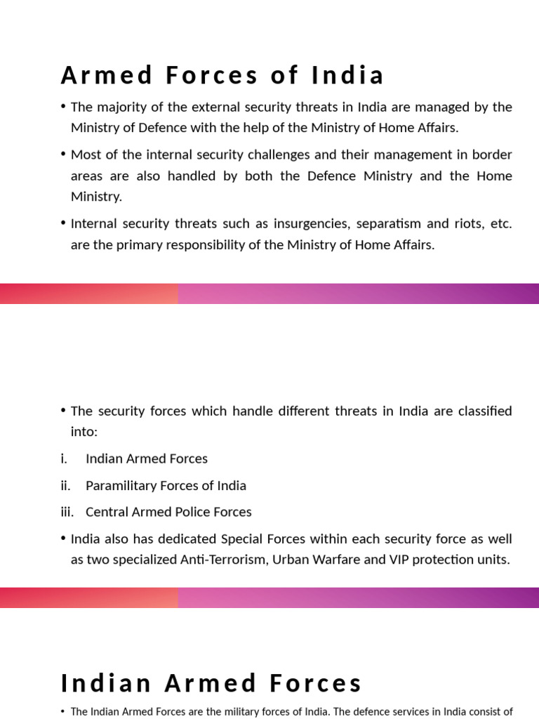 Armed Forces of India | PDF | Government Of India | International Security