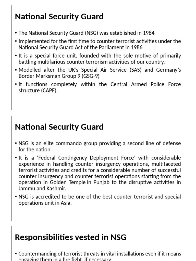 National Security Guard | PDF | National Security | Military Science