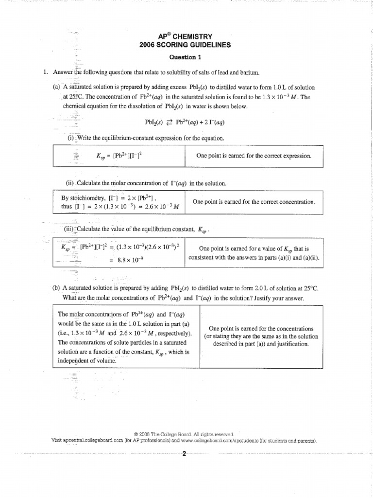 Equilibrium - Scoring Guidelines | PDF
