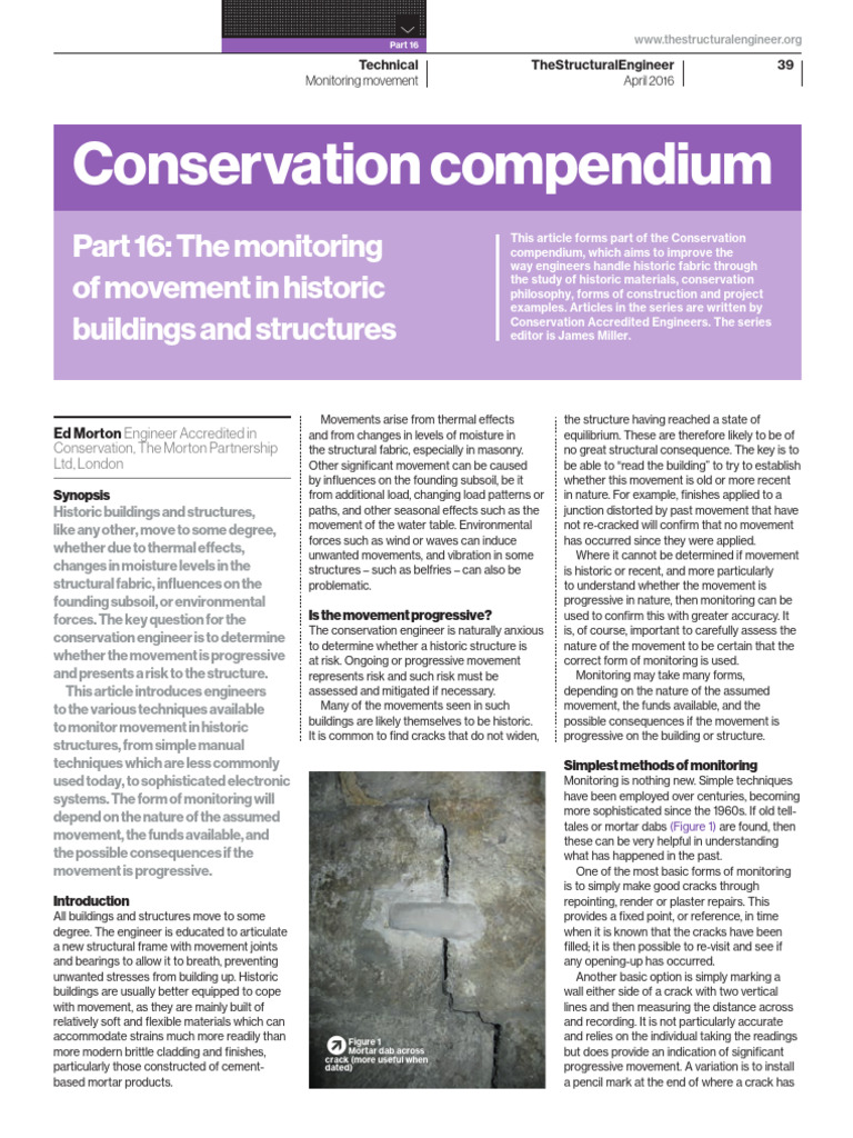 Monitoring Movement in Historic Structures | PDF | Fracture