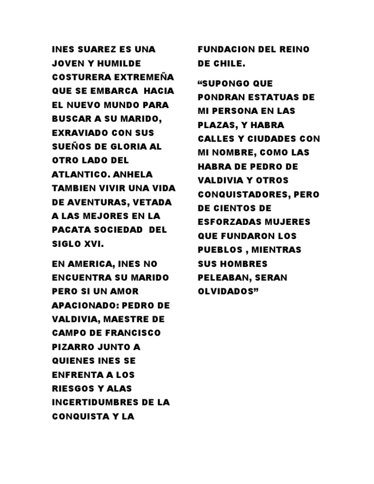 Inés Suárez: Aventuras y Amor en la Conquista de Chile | PDF | Historia