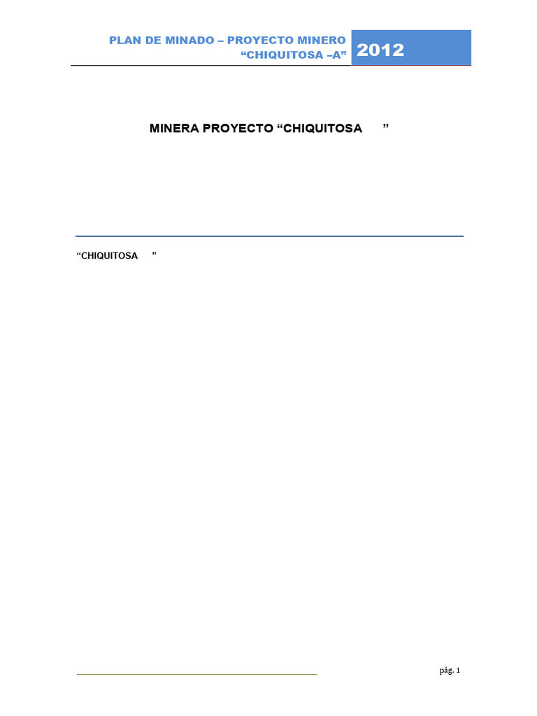 Plan de Minado Chitosa Final 1-A | PDF | Minería | glaciar