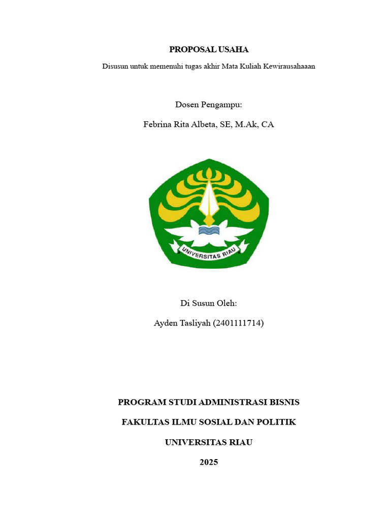 Proposal Usaha Tas Chunky Handmade | PDF