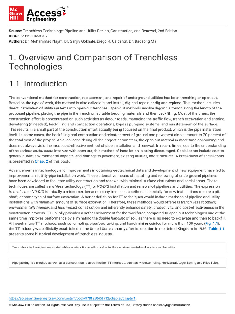 Overview and Comparison of Trenchless Technologies | PDF | Pipe (Fluid Conveyance) | Fibre ...