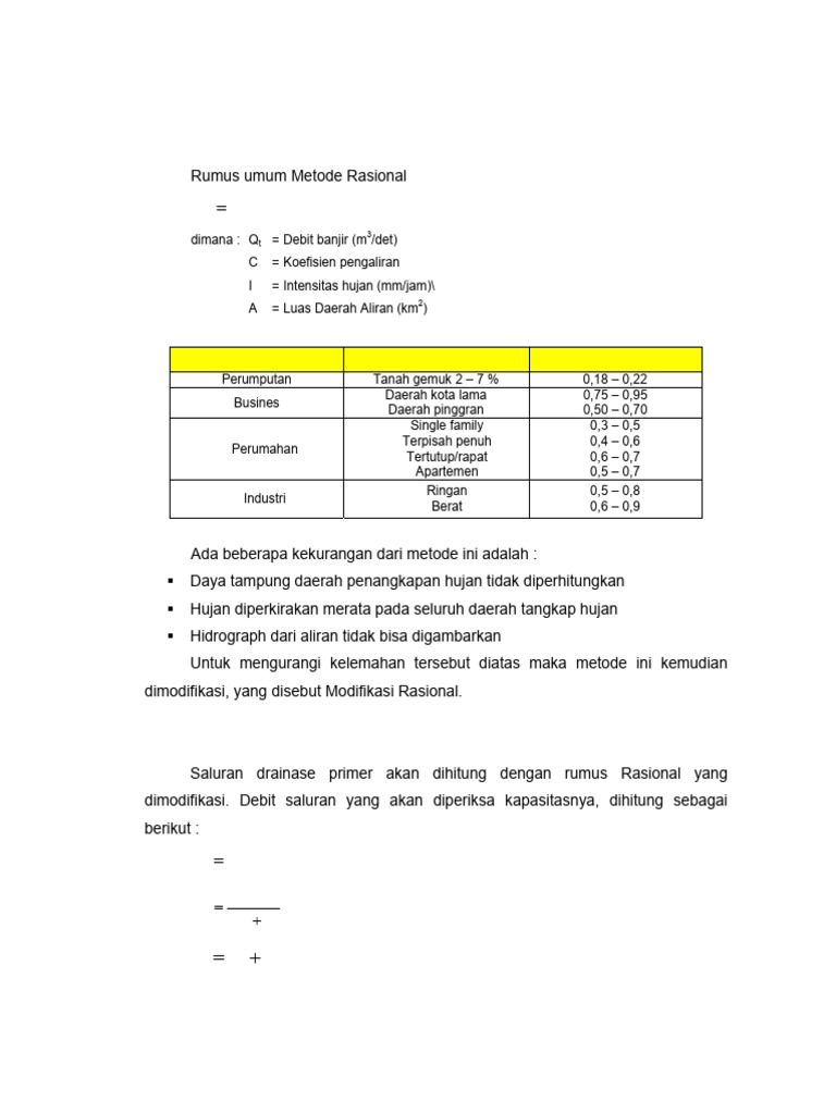 Analisis Debit Banjir dan Metode Rasional | PDF