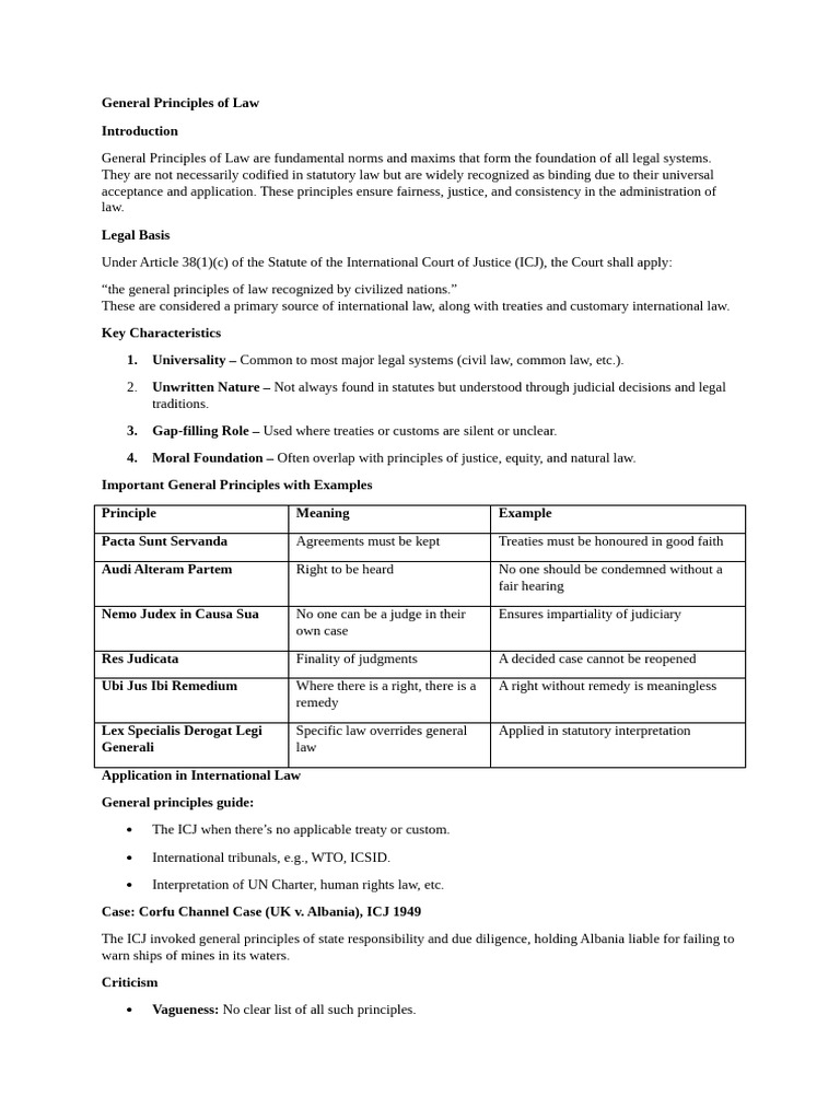 General Principles of Law | PDF | International Law | Extradition