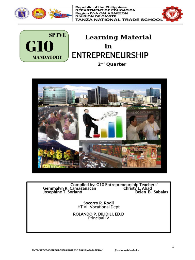 G10 ENTREP 2nd-Quarter-2 | PDF | Pricing | Inventory