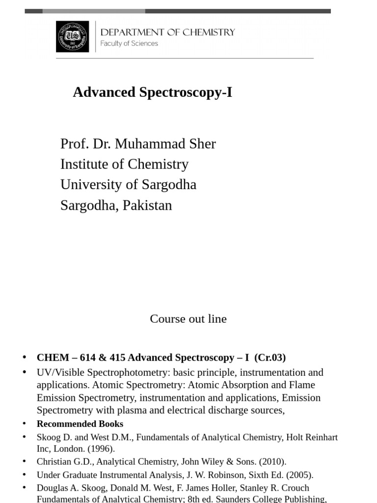 Advanced Spectroscopy Course Overview | PDF | Electromagnetic Radiation ...
