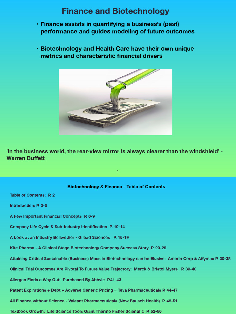 Finance Insights in Biotechnology Sector | PDF | Net Present Value ...