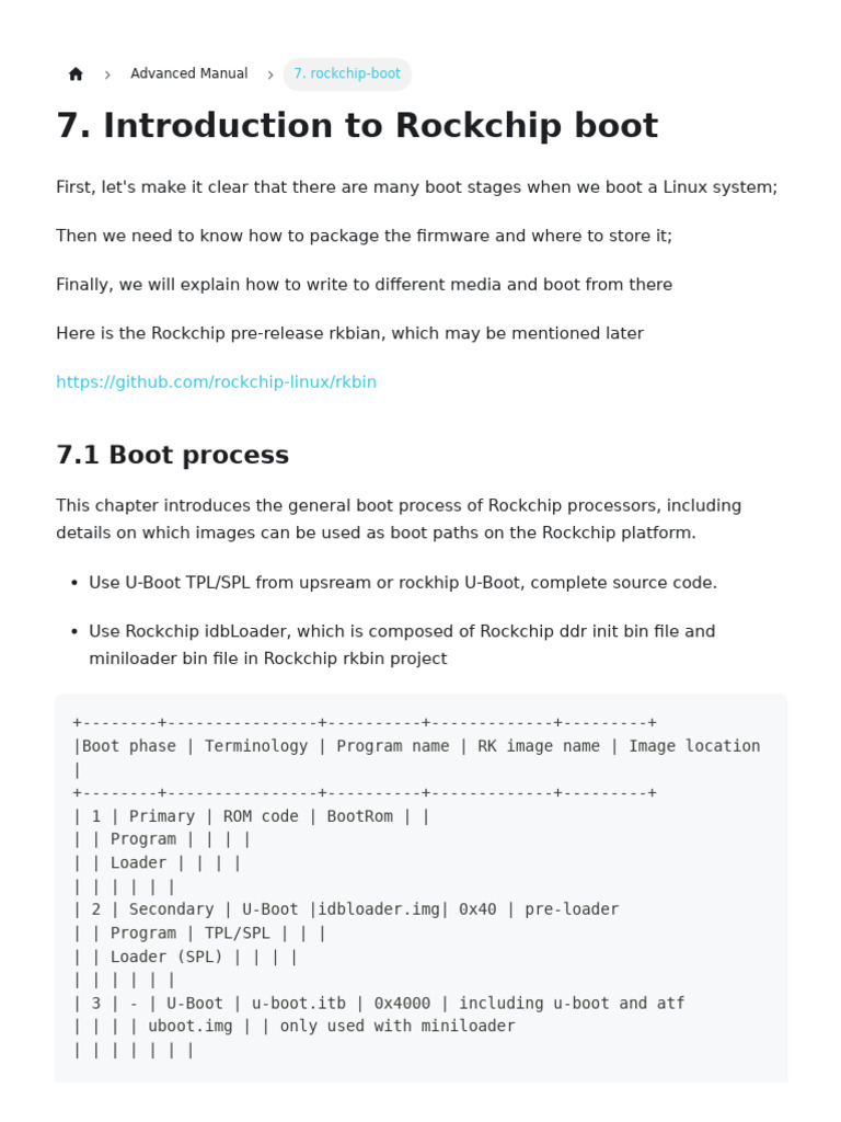 7 Introduction To Rockchip Boot armSoM Docs | PDF | Booting | Operating System Technology