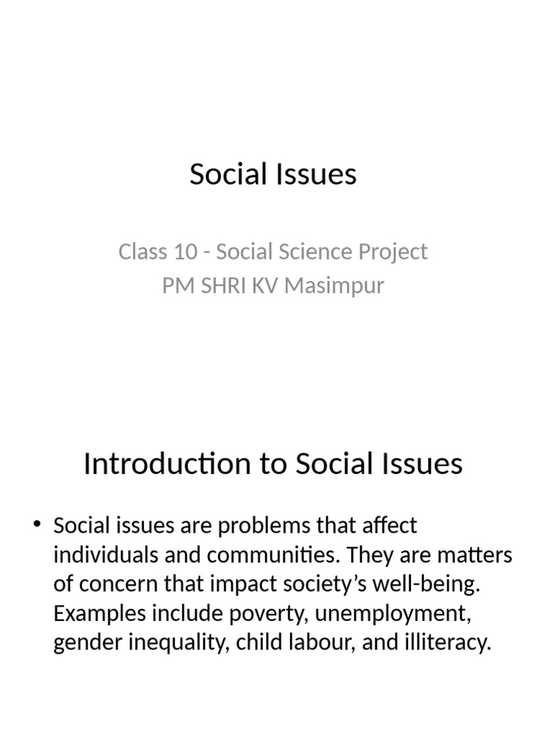 Key Social Issues in India Explained | PDF | Poverty | Poverty ...
