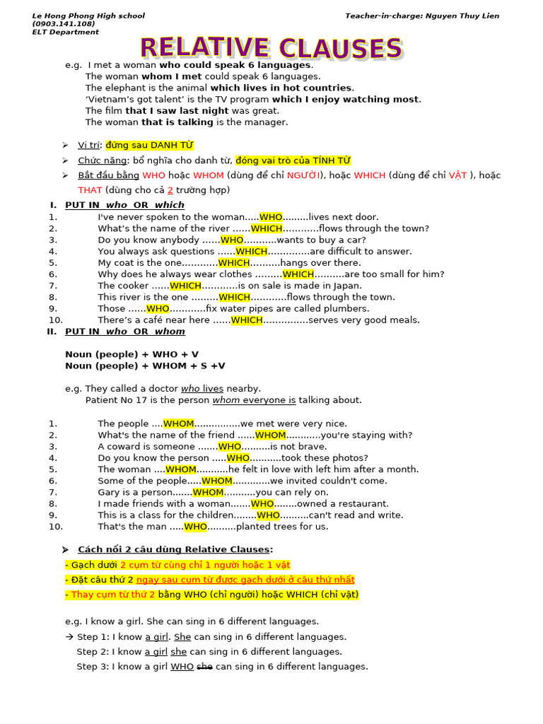 Relative Clause 3 (Basic) (Online Version) | PDF | Linguistics