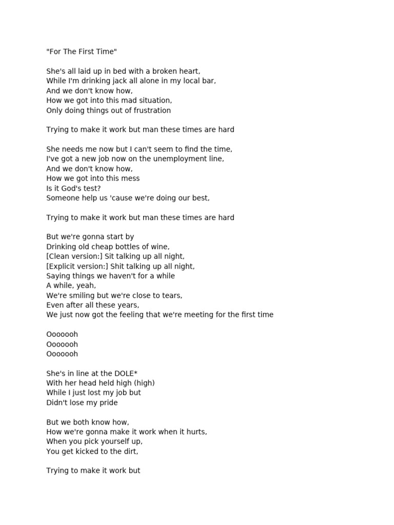 For The First Time | PDF