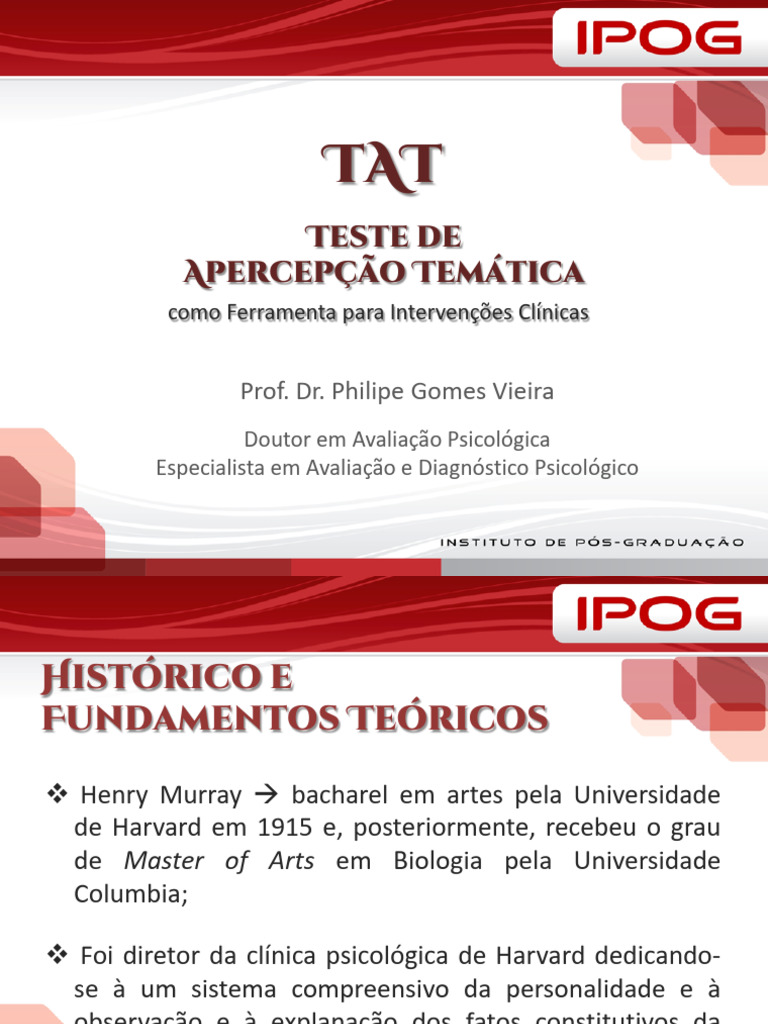 Teste de Apercepção Temática TAT Prof Philipe Vieira | PDF | Conceitos ...