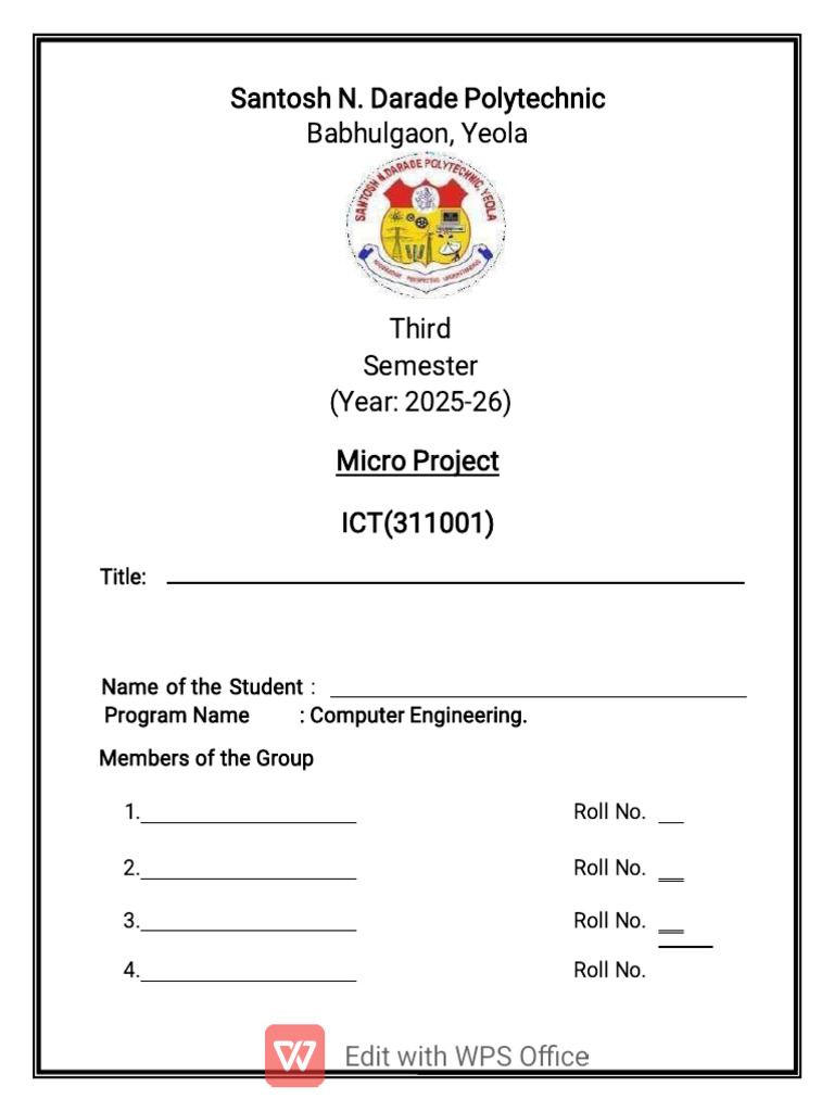 Micro Project Certificate for ICT 311001 | PDF