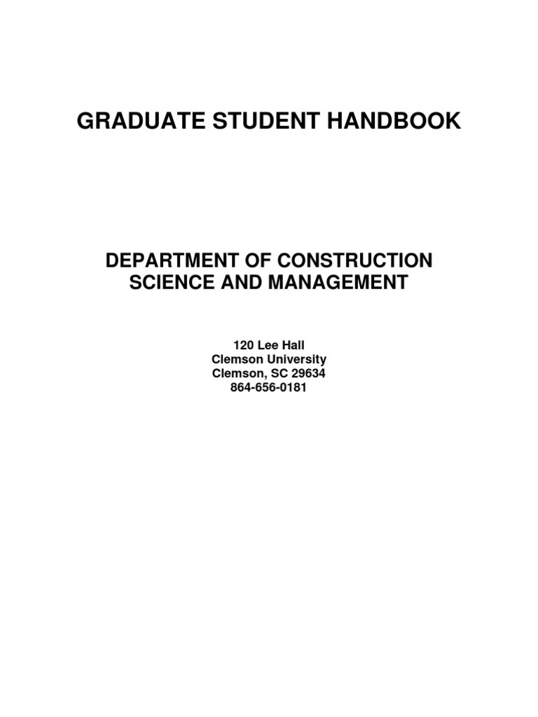 CSM Graduate Student Handbook | PDF | Graduate School | Postgraduate ...