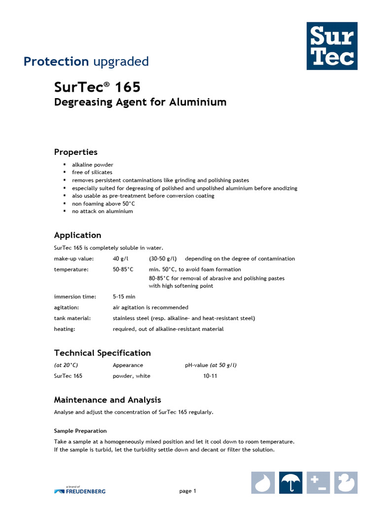 Desengrasante 165E (Surtec - No Homologado) | PDF | Titration | Chemistry