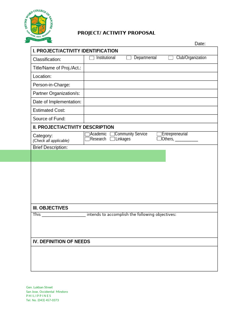 Format For Proposal | PDF