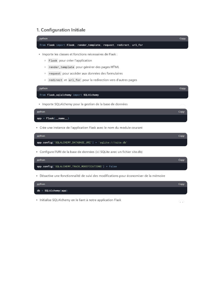 1-Doument Pour Creer Une Application CRUD Flask - SQLAlchemy | PDF