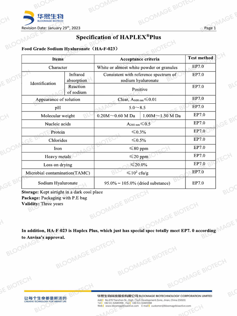 Haplex Plus - Specification EP7 | PDF