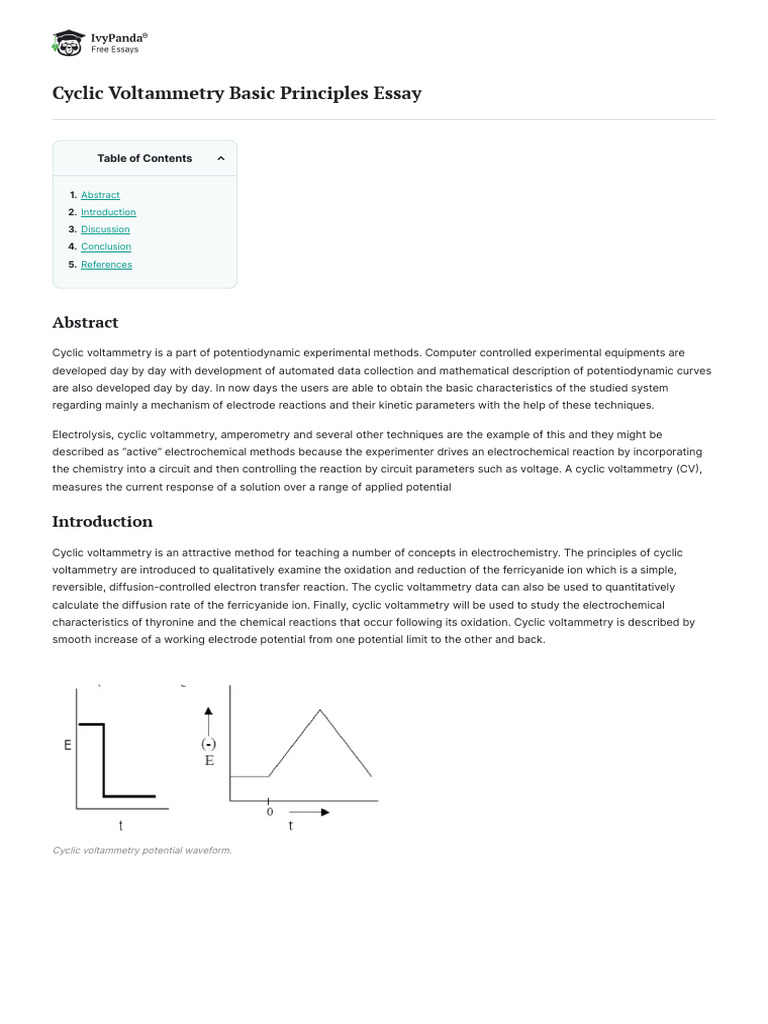 Cyclic Voltammetry Principles Explained | PDF | Electrochemistry ...