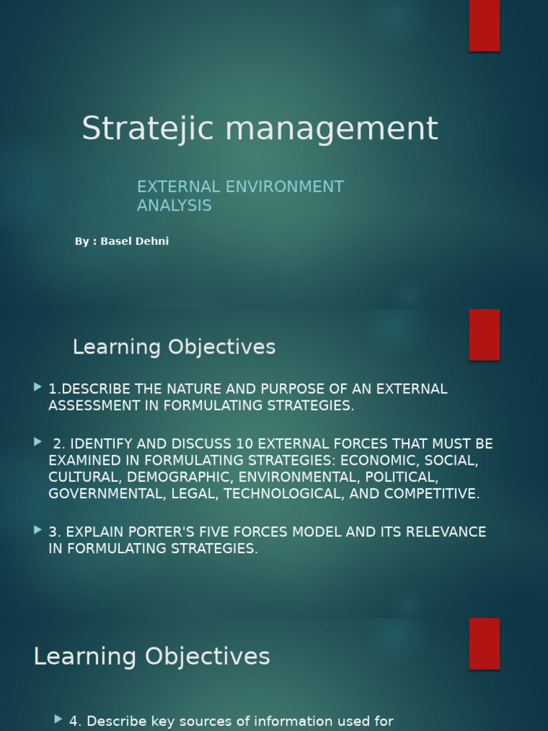 External Environment by Basel Dehni | PDF | Strategic Management ...