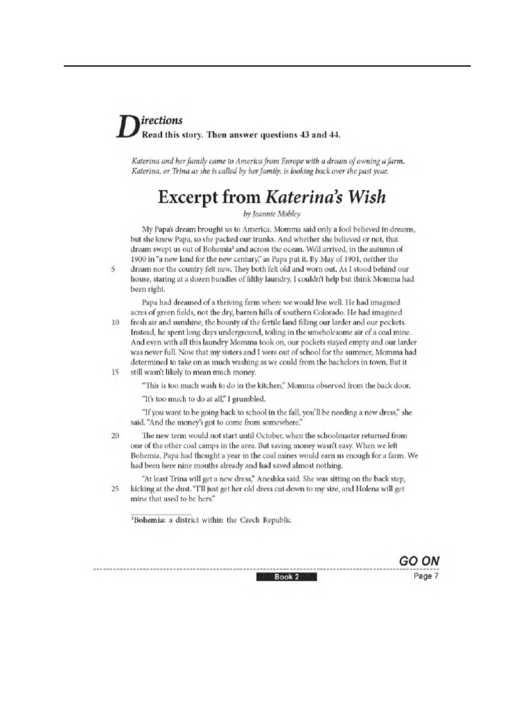 Excerpt From Katerina's Wish EHMS 6th ELA RTD | PDF