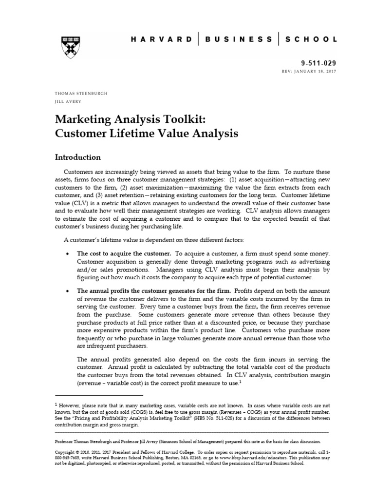 Steenburgh and Avery - CLV - HBS 2017 | PDF | Business Economics | Business