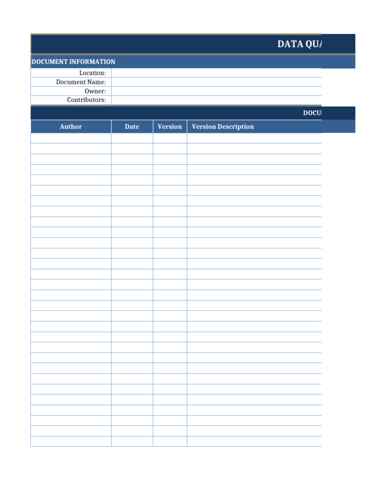 Data Quality Issue Log Overview | PDF