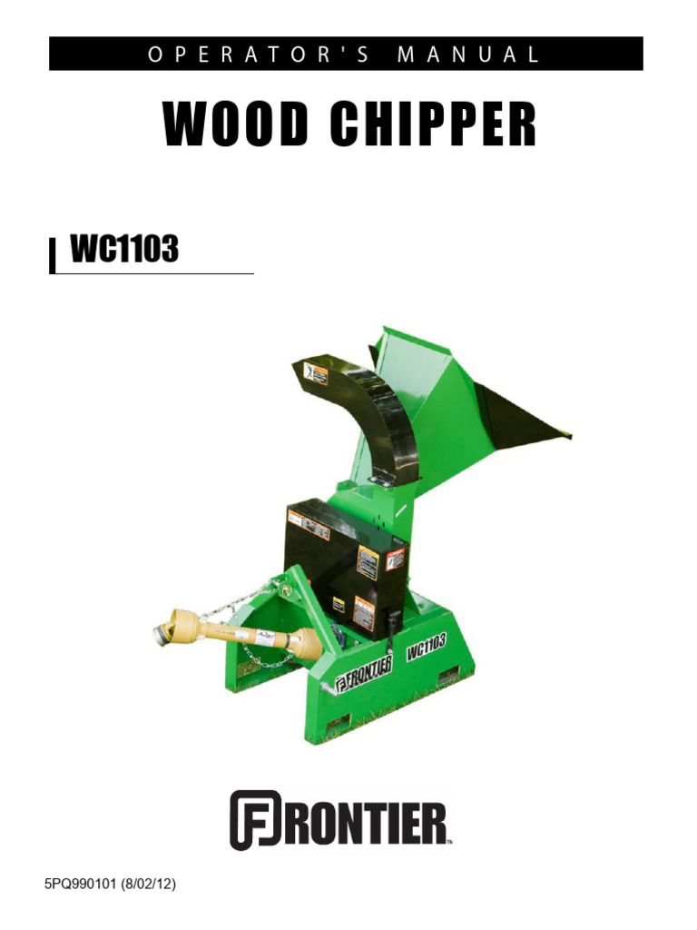 Frontier Wc1103 Wood Chipper | PDF | Tractor | Knife