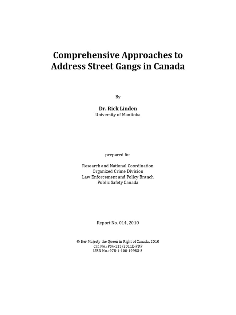 2010_Comprehensive Approaches to Address Street Gangs in Canada | PDF ...