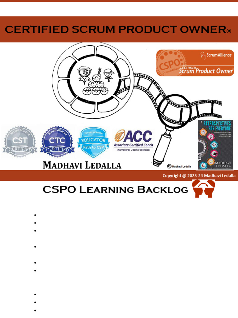 CSPO Workbook Madhavi Ledalla 2023-24 | PDF | Scrum (Software ...