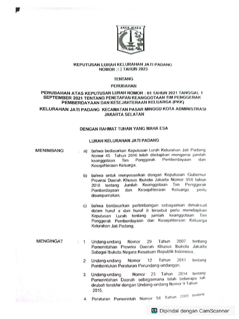 SK TP PKK Jatipadang - Compressed | PDF