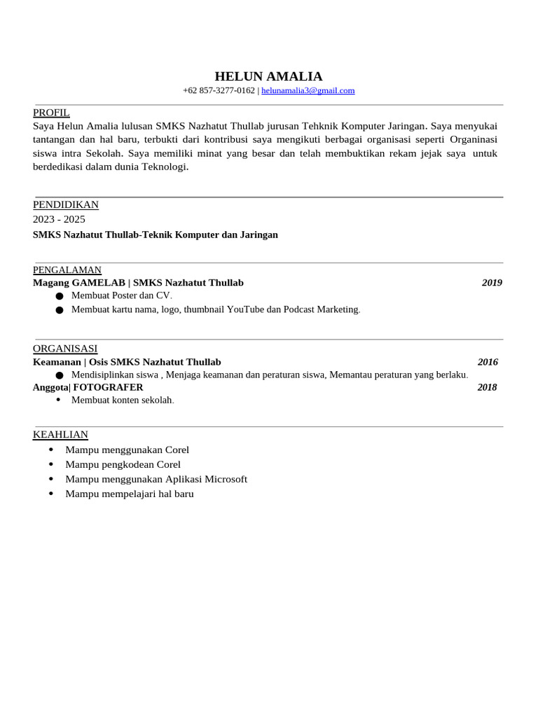 CV Helun | PDF