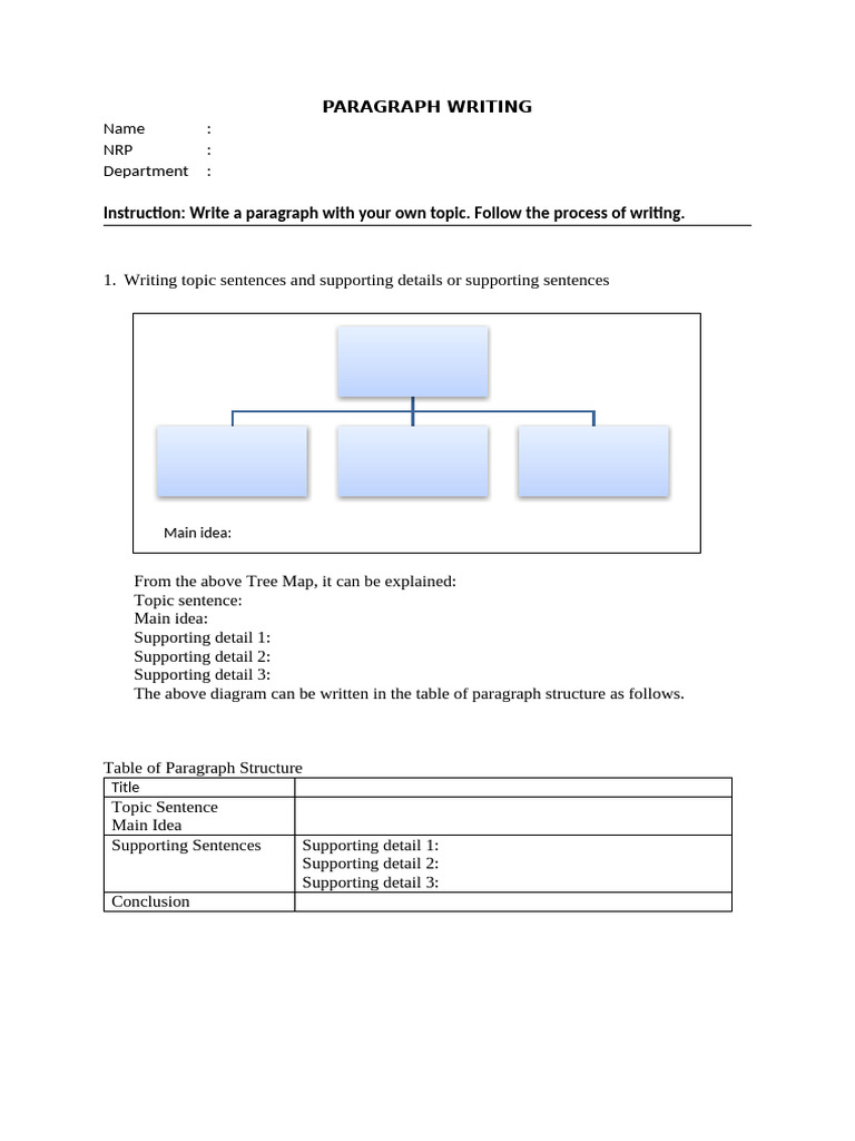 Template Writing Paragraph | PDF
