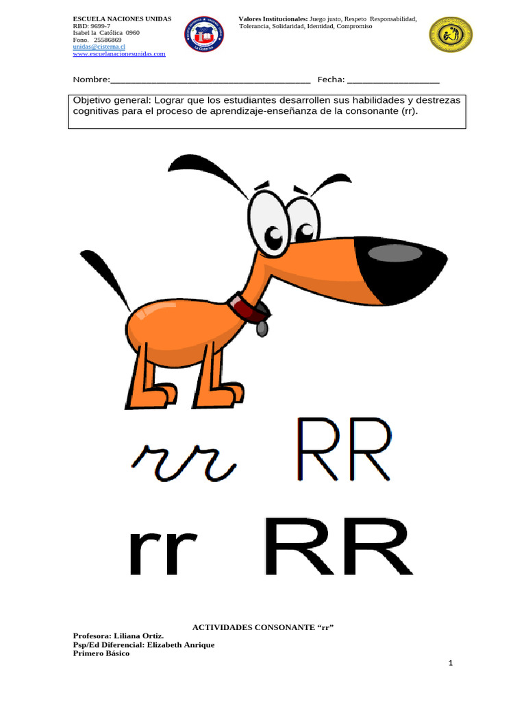 Actividades para aprender la "rr" | PDF