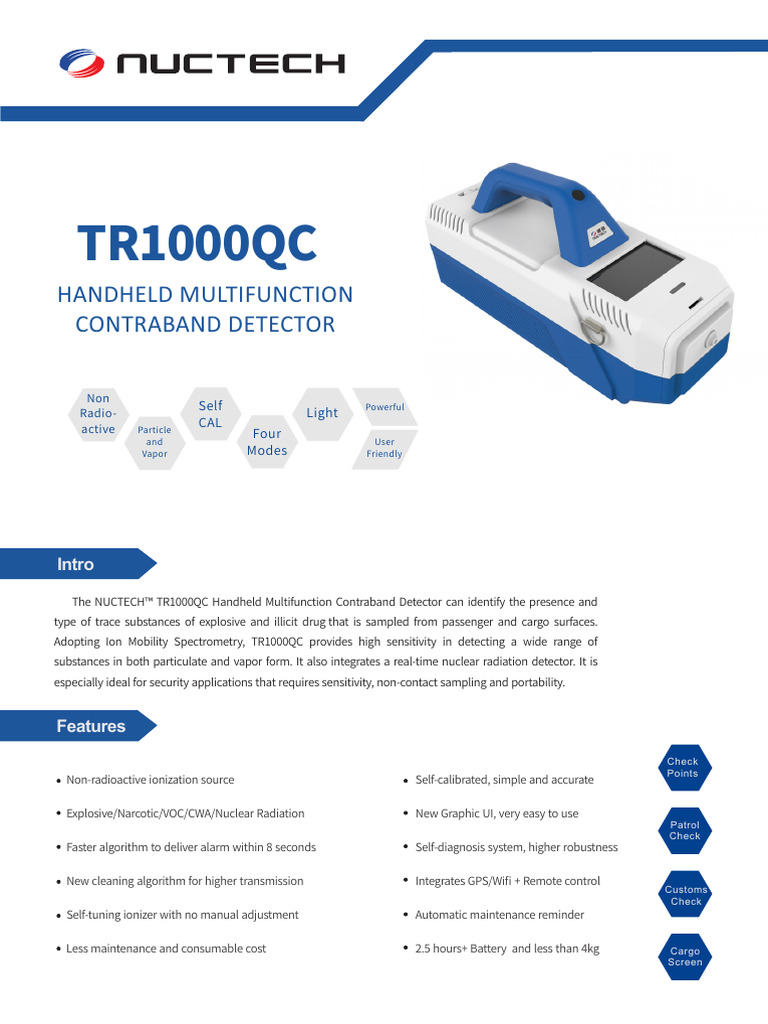 Handheld Contraband Detector TR1000QC | PDF | Psychoactive Drugs