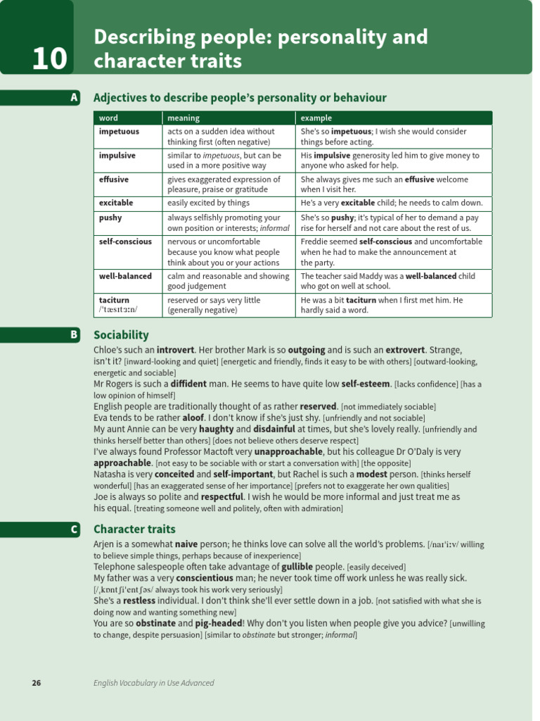 Personality and Charachter Traits | PDF | Extraversion And Introversion ...