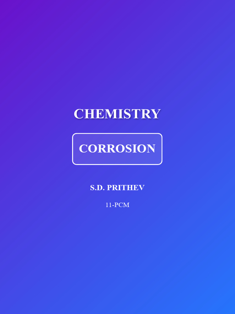 Corrosion Chemistry Project | PDF | Corrosion | Rust