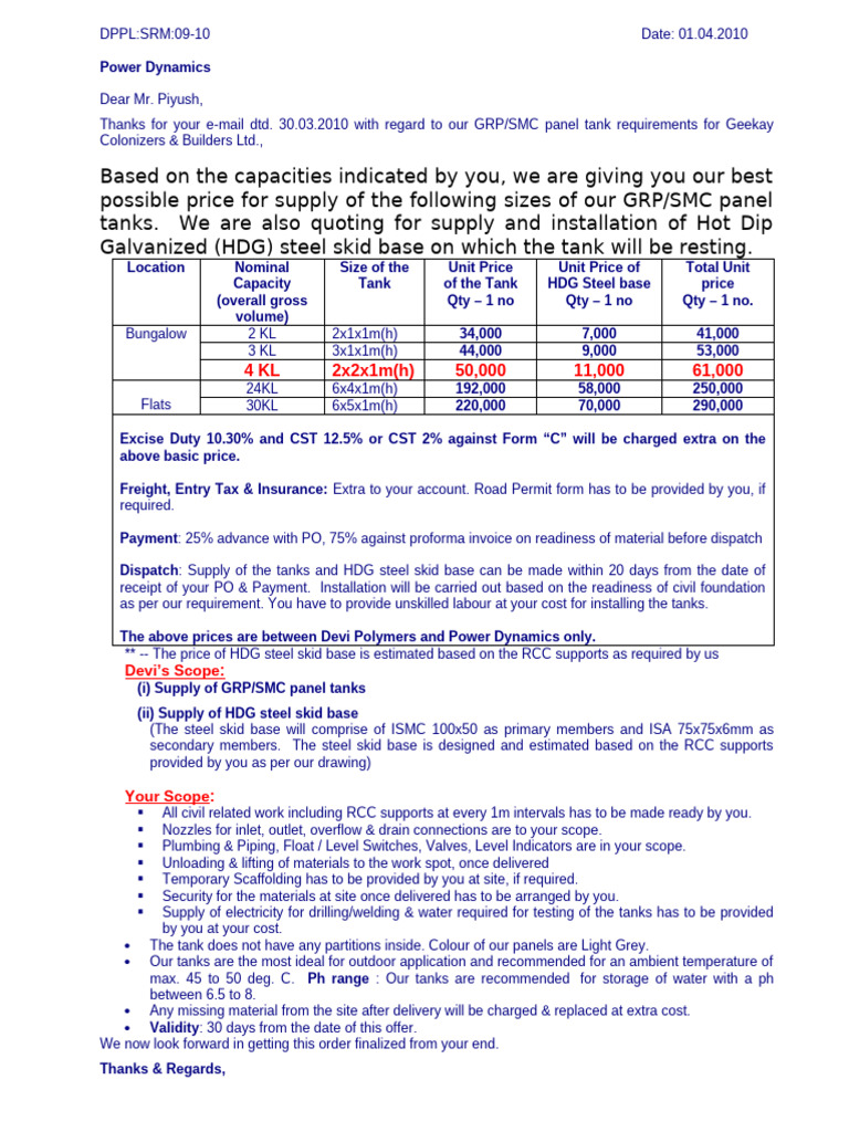 Geekay Builders Offer - For - Power - Dynamics | PDF | Mechanical ...