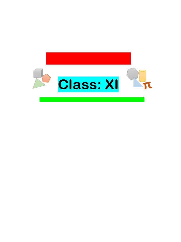 XI Study Material | PDF | Complex Number | Empty Set