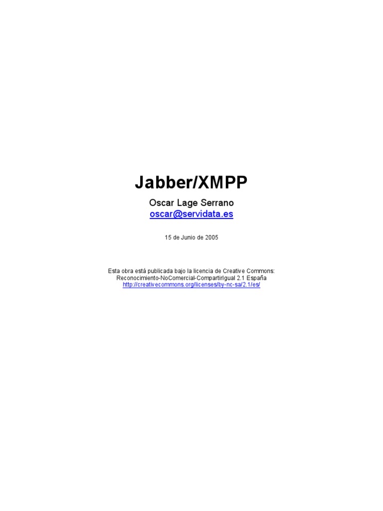 Jabber XMPP | PDF | Chat en linea | Servidor (Computación)