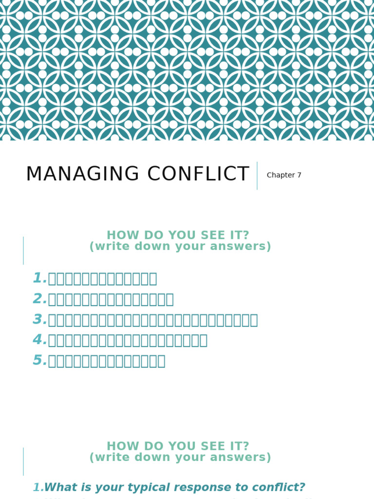 M 04 Managing Conflict Ch7.Part1 Ss | PDF | Motivation | Motivational