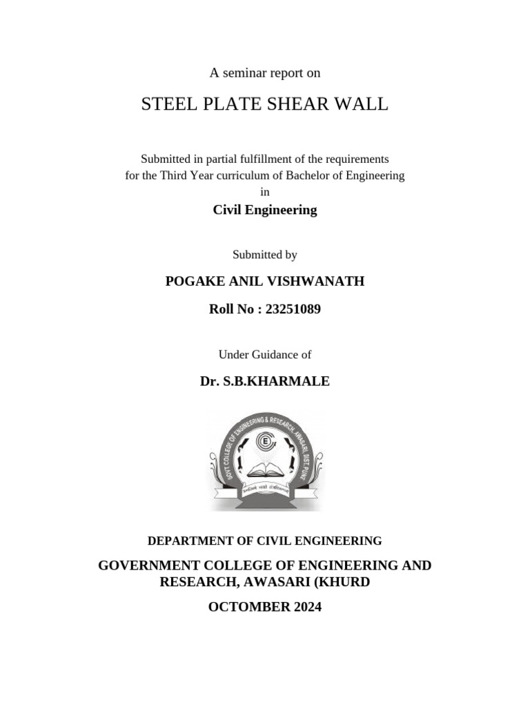 Guidlines For Seminar Report Writting | PDF | Structural Engineering ...