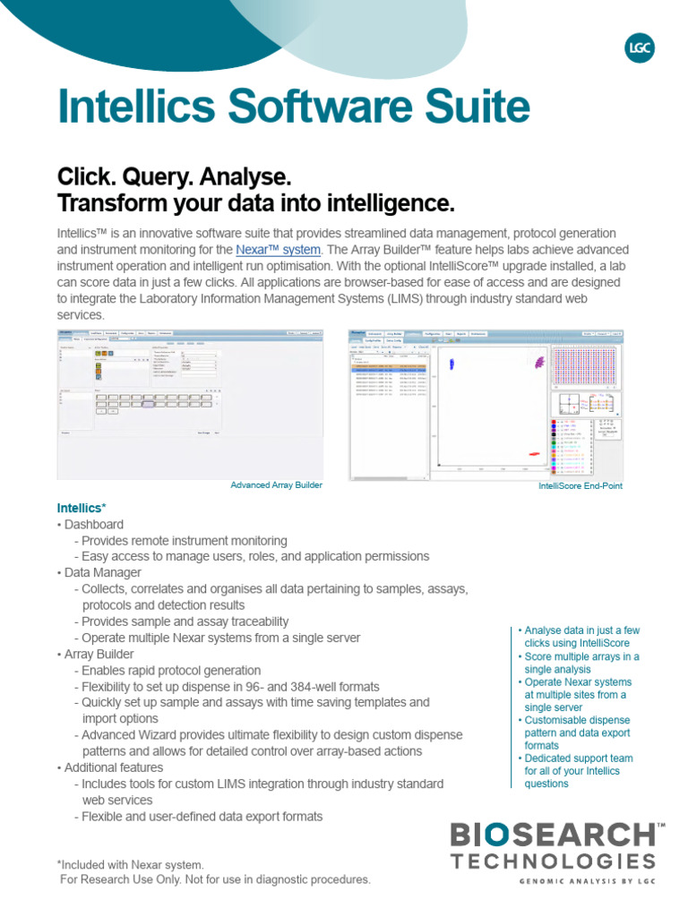 Data Sheet Intellics Software Suite | PDF | Computing | Information ...