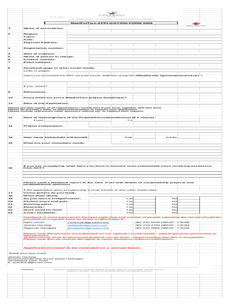 MealForTwo Application Form 2024 | PDF | Cooking