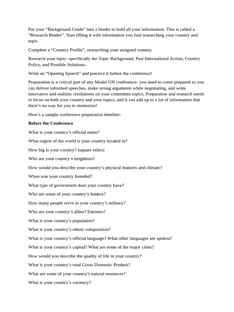 MUN Delegate Guidelines | PDF | Refugee | Internally Displaced Person