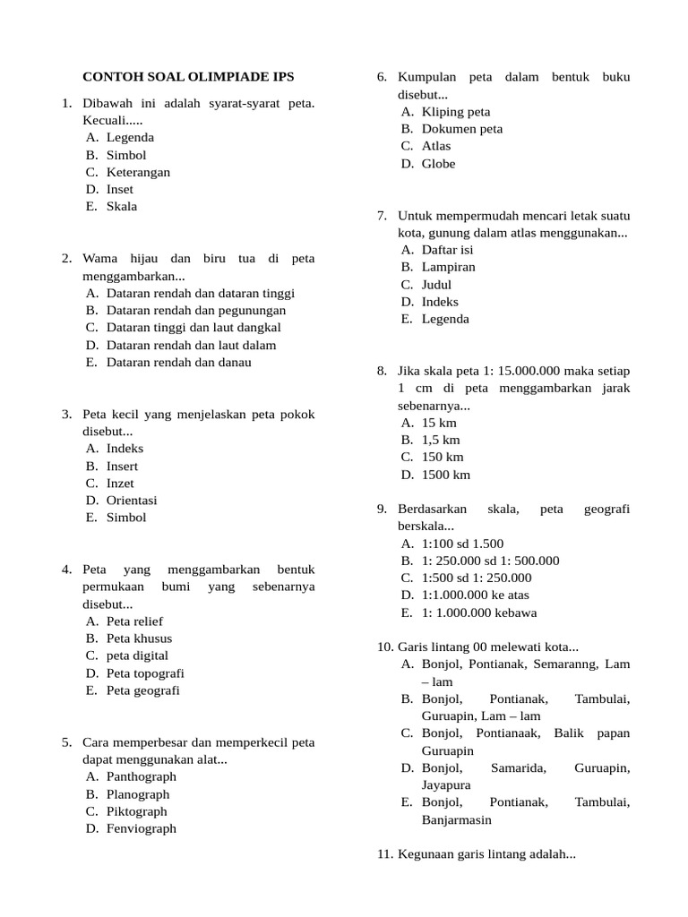 Soal Olim Ips | PDF