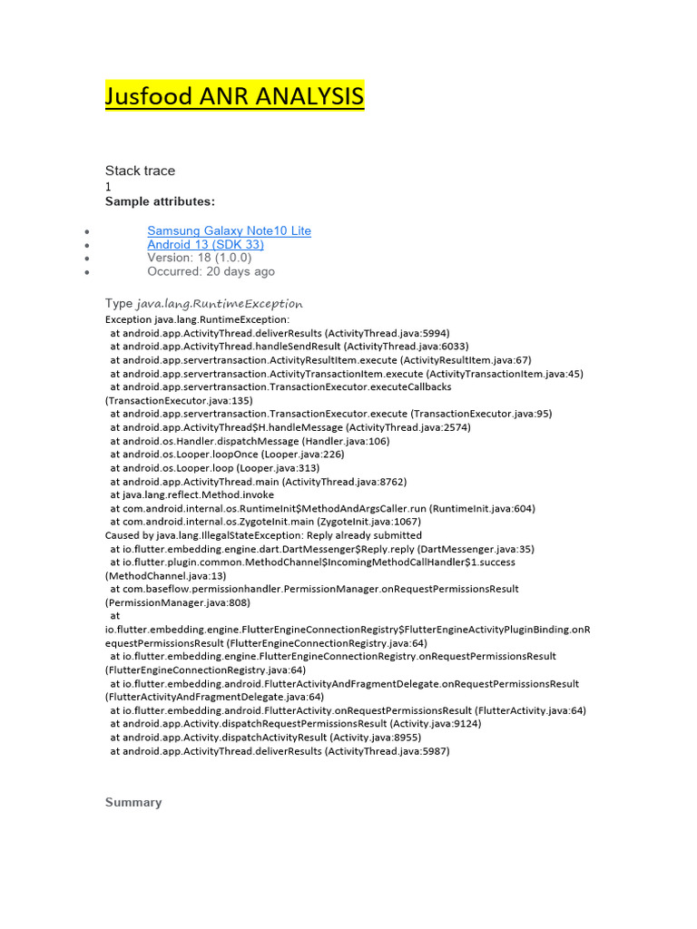 jUSFOOD GEMINI ANR ANALYSIS 17092025 | PDF | Java (Programming Language) | Android (Operating ...