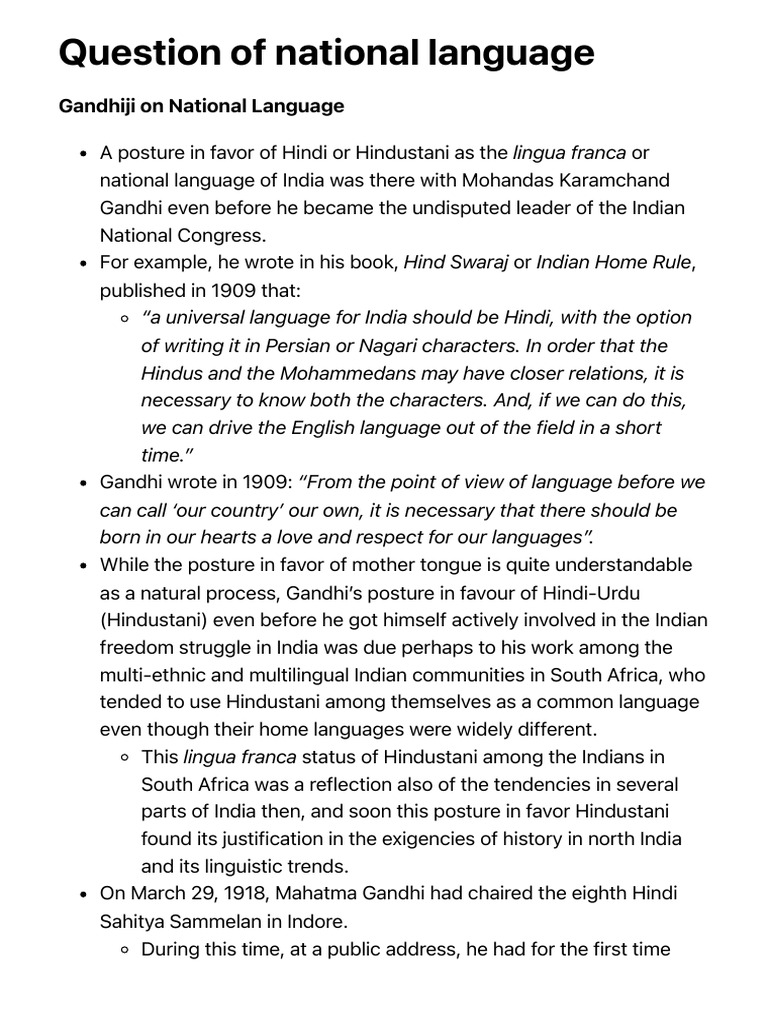 7.question of National Language - SELF STUDY HISTORY | PDF | Linguistics